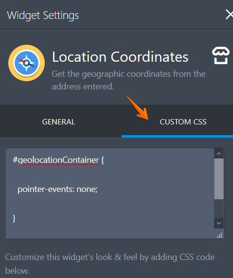 Disable Pointers In The Geo Location Widget
