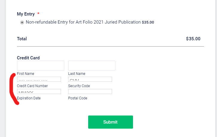 Why is the credit card form fields clipped?