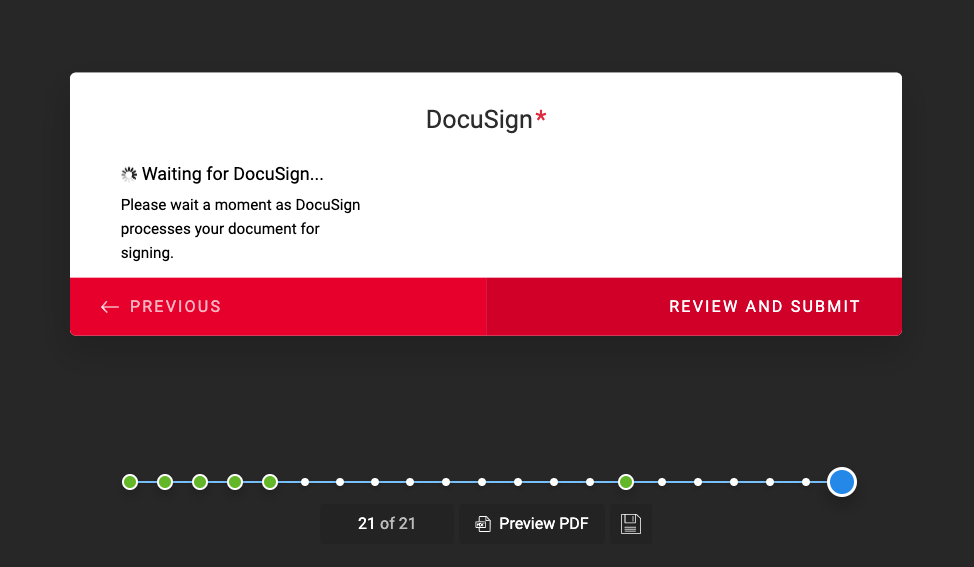 Docusign widget is not loading