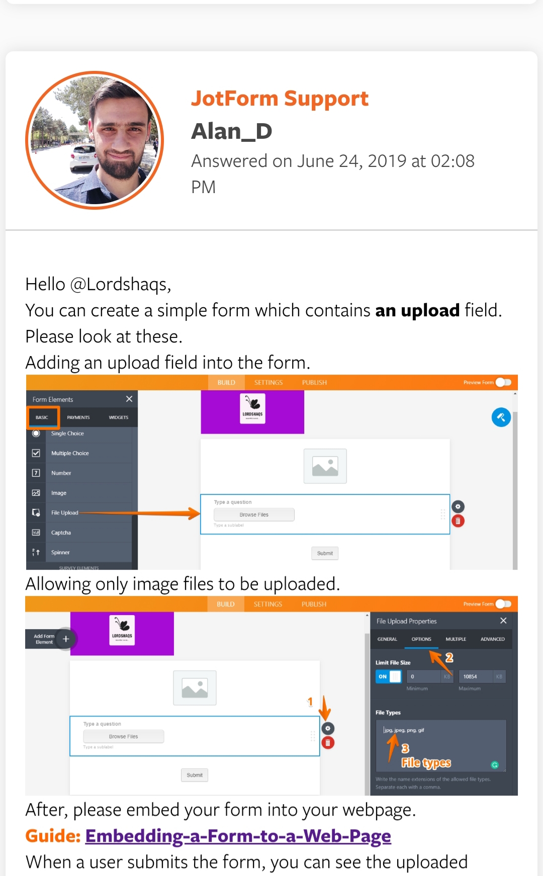 How to open a form in the Form Builder?