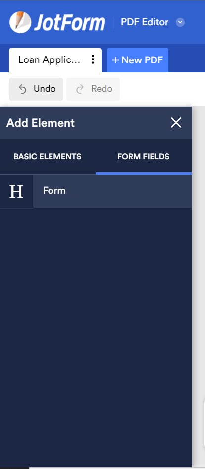Form fields in PDF builder