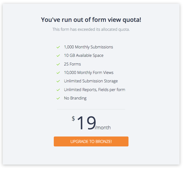 Run out of form view quota
