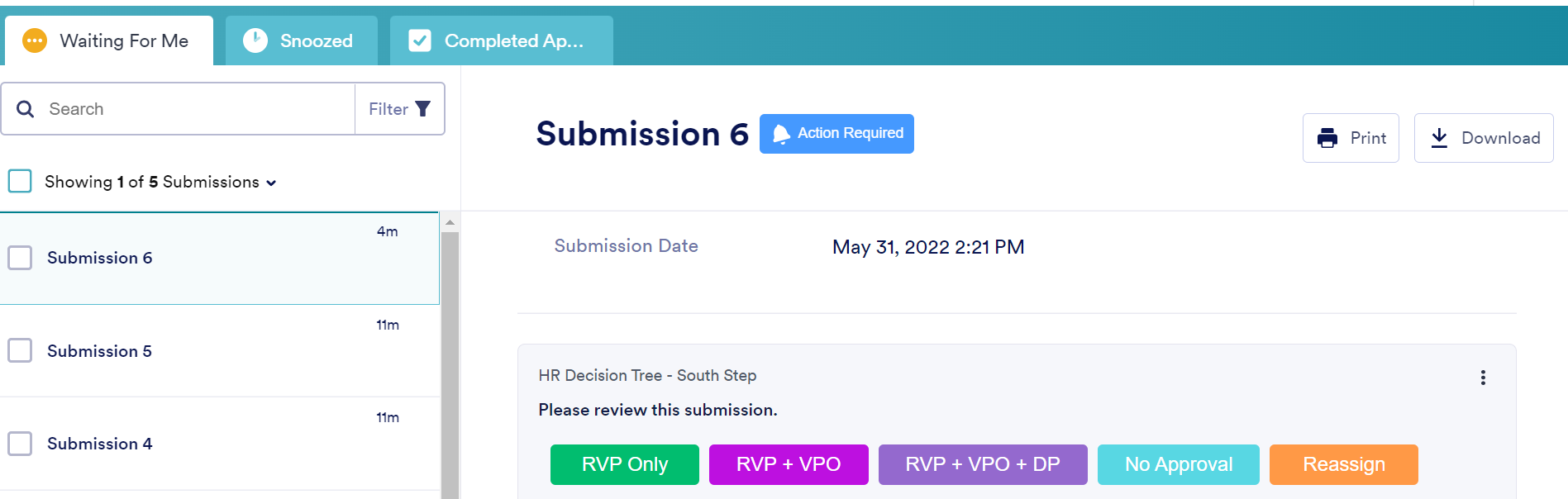 User is unable to see submission info in Approval Inbox
