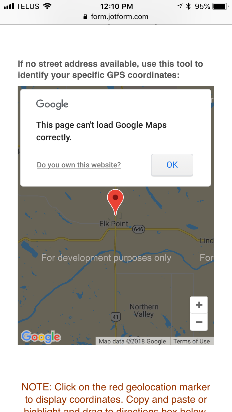 Why Is The Geolocation Widget Not Showing On Form Preview