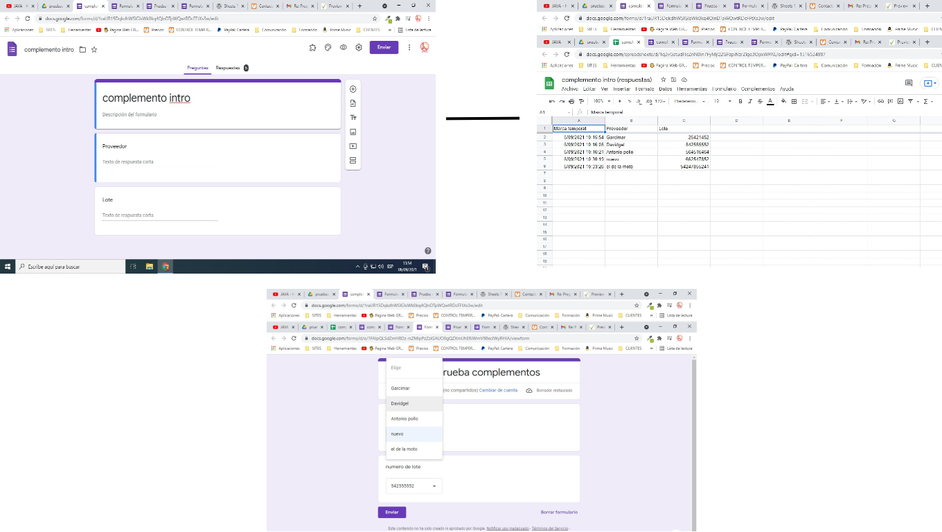 Es posible un formulario que recoja datos a una tabla?
