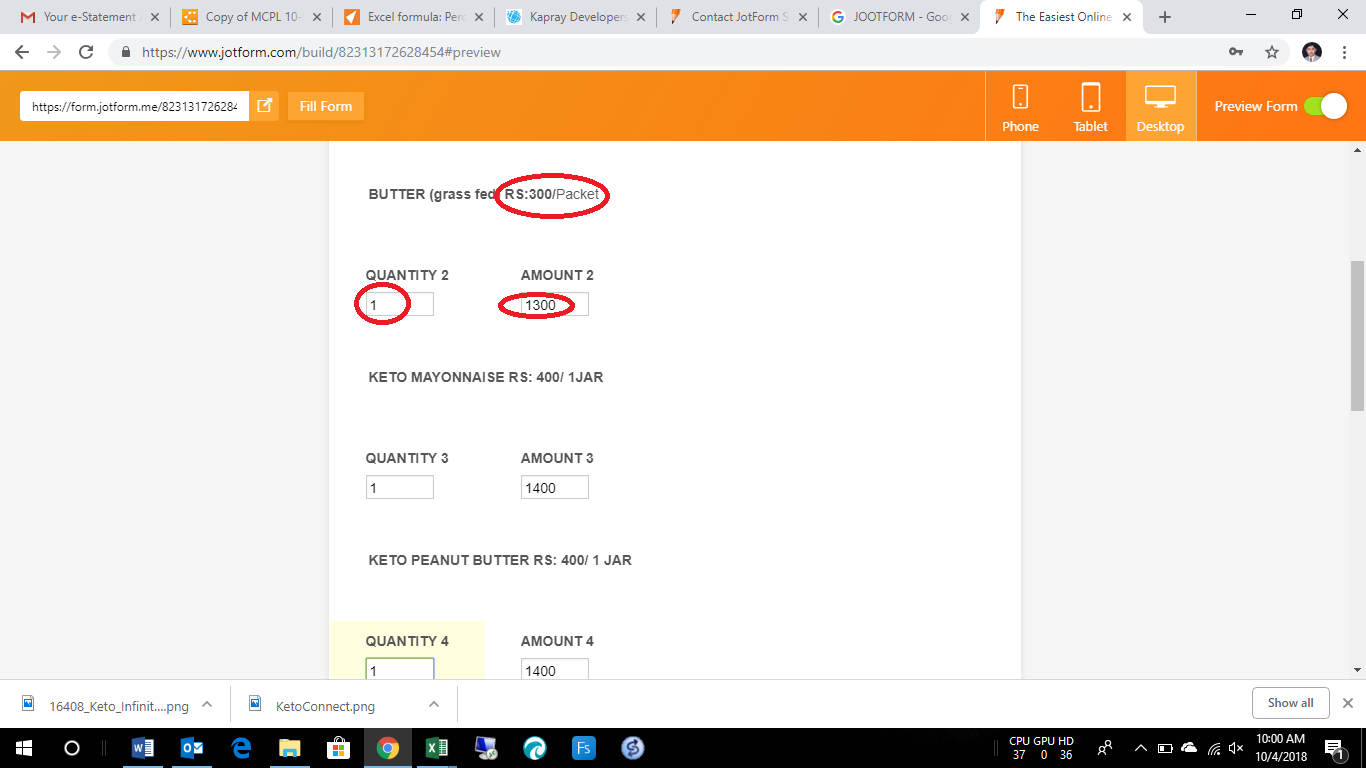 Form is not calculating correctly.