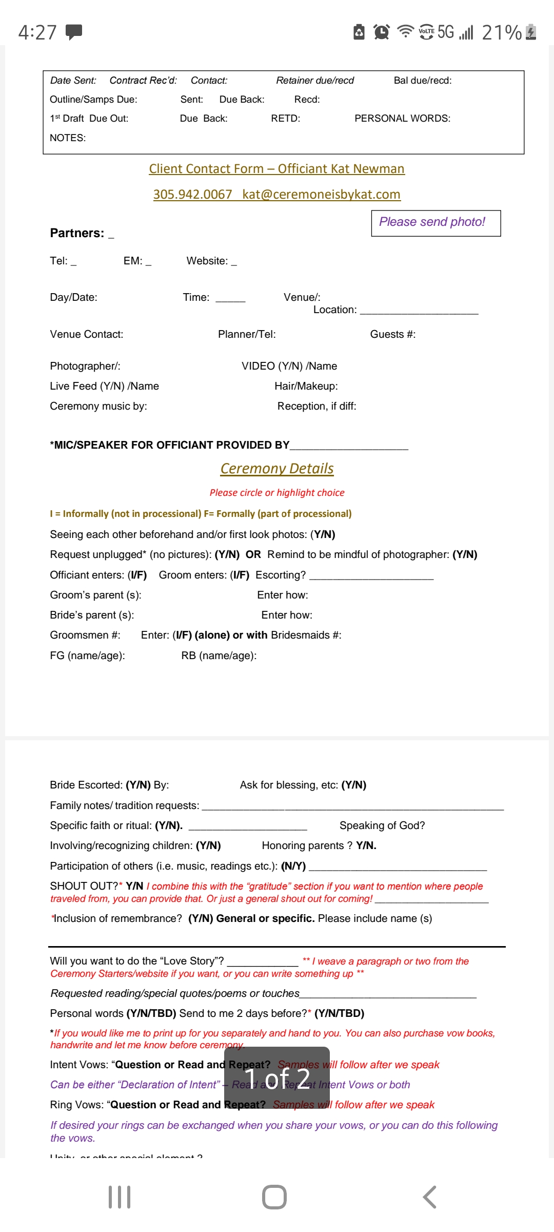 Making An Existing Word Document Into A Fillable Form