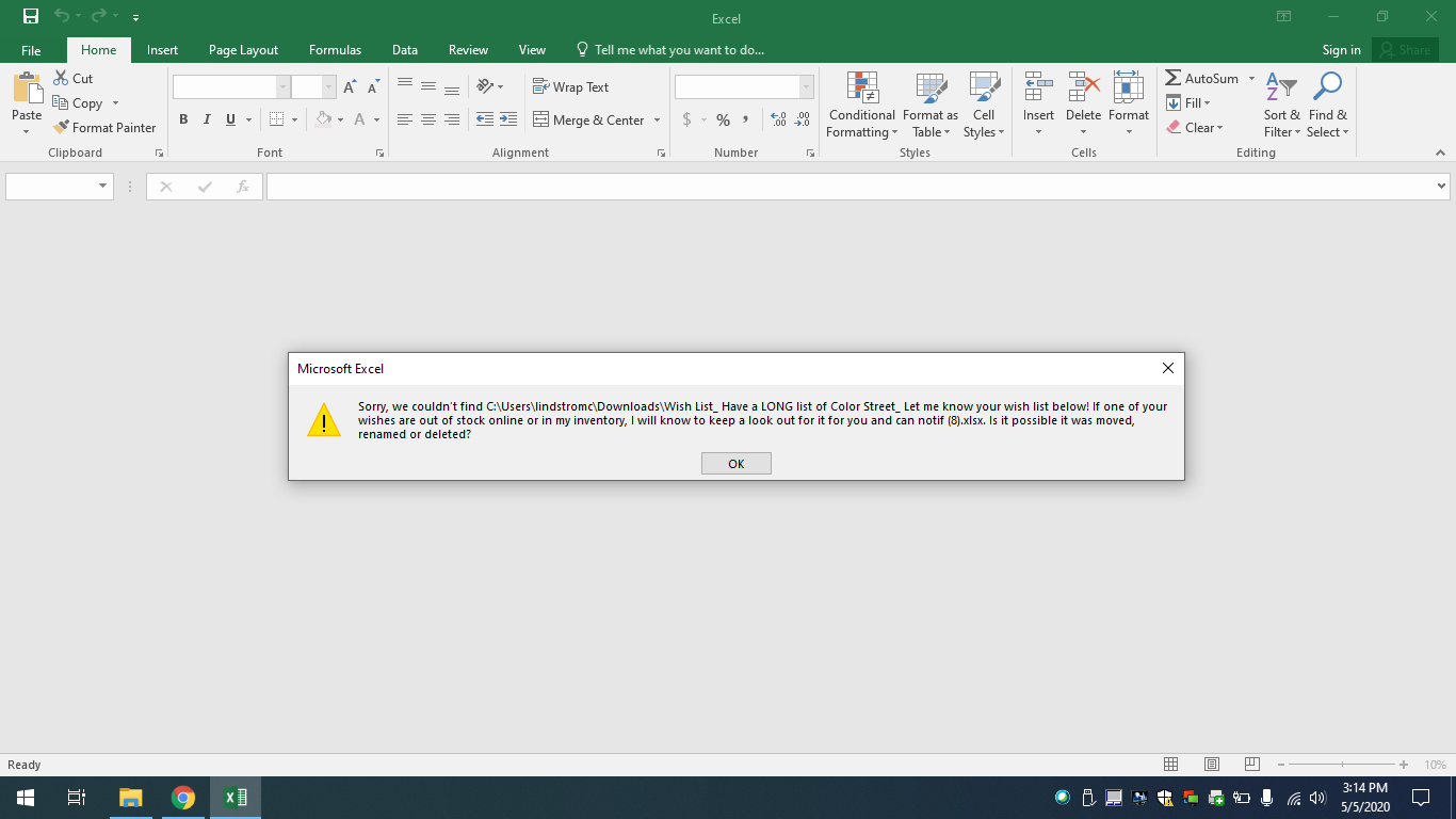 Unable to download Excel file