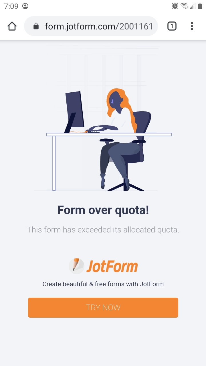my jot forms are not submitting, stating my for is over quota