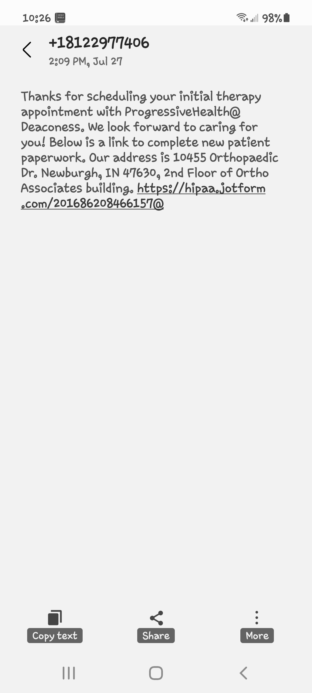 Link to fill out paperwork is not working.