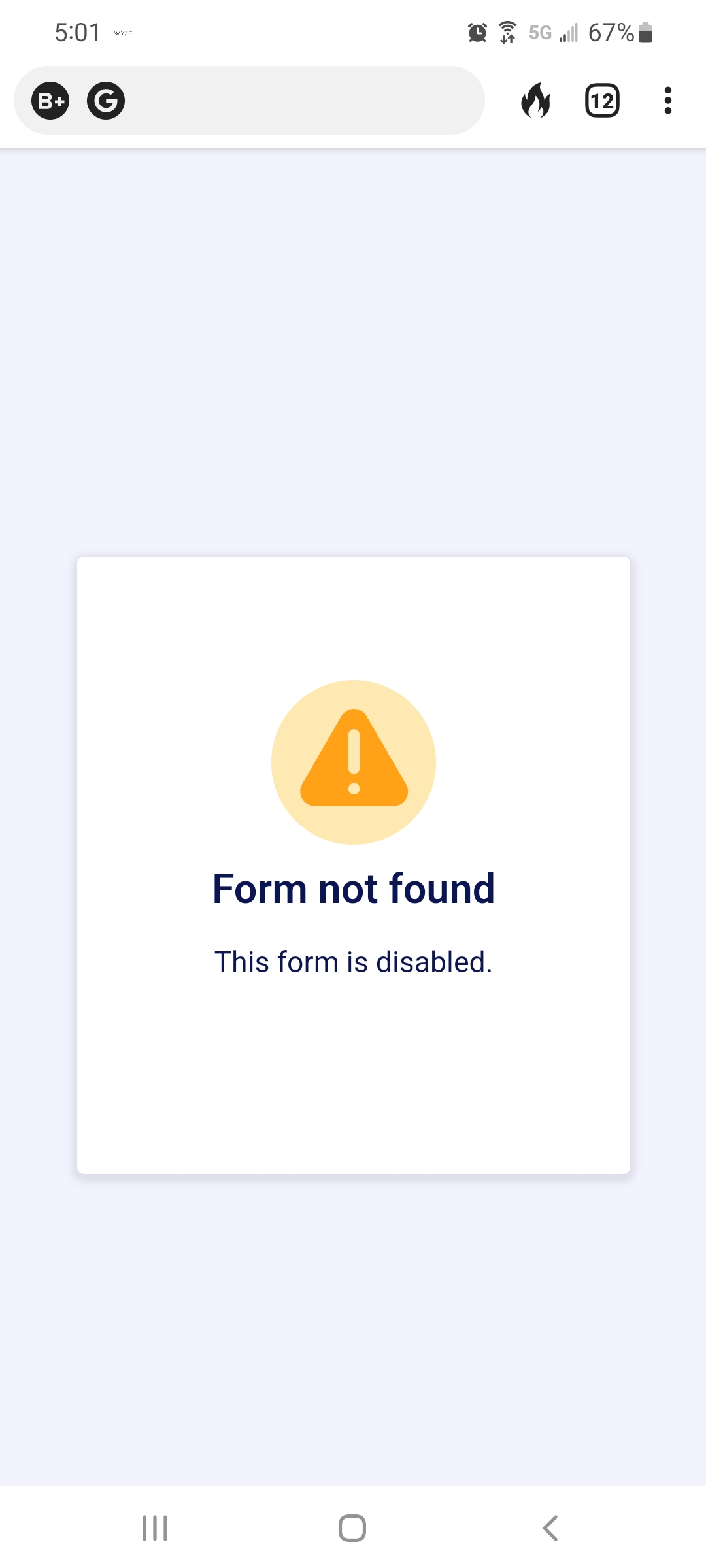 Disabled form and login problems