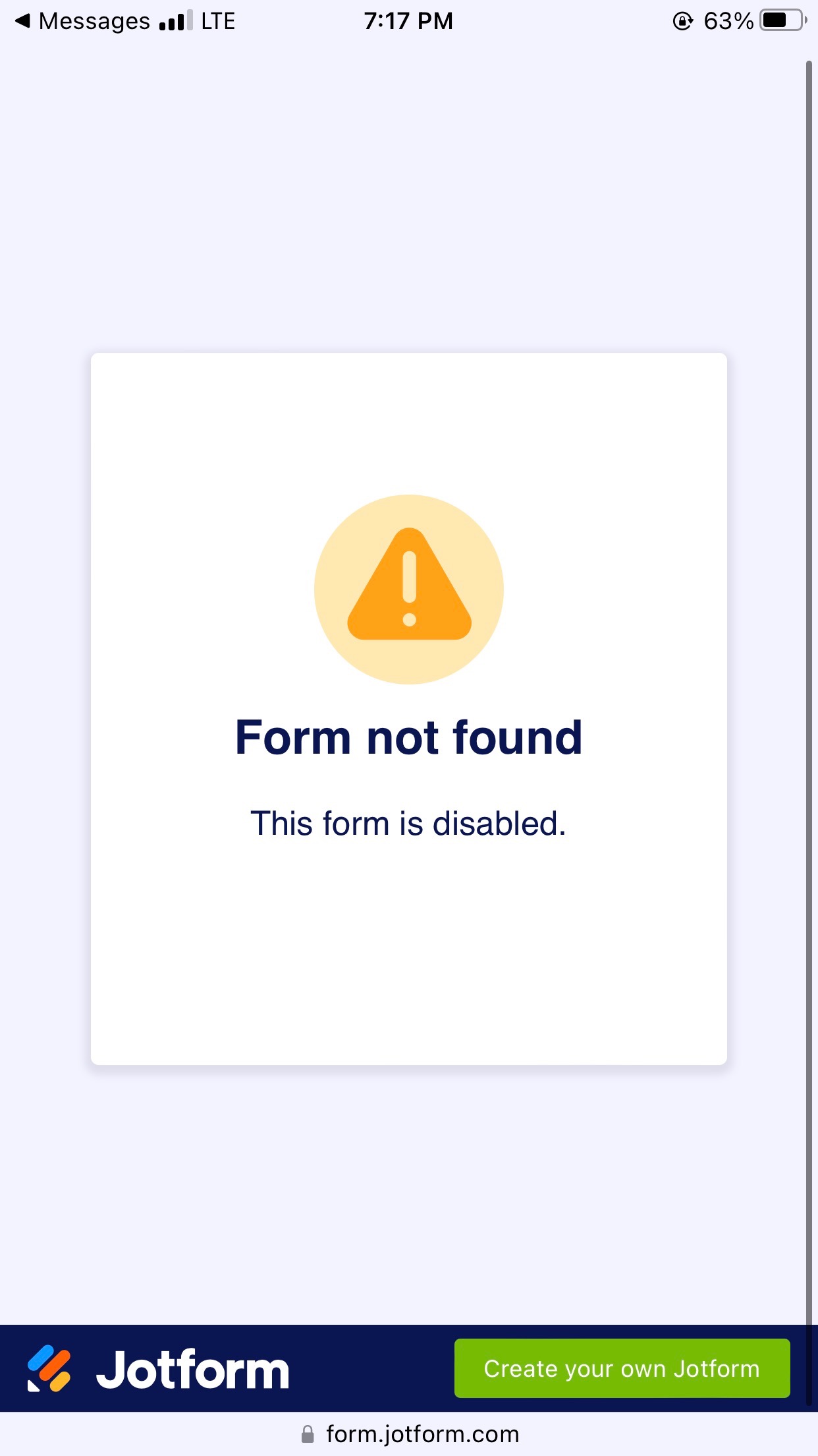 My form is showing disabled and I’m unable to log in