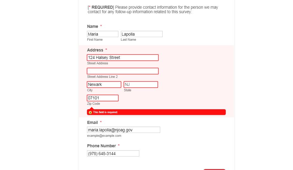 Required field saying required even though it is filled in