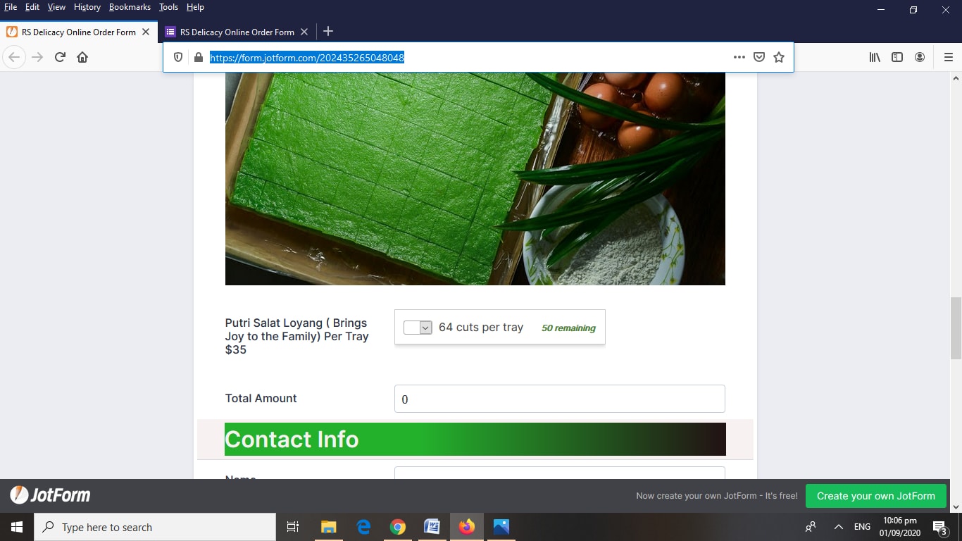How to calculate total amount in form?