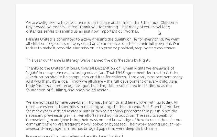 How can I add an opening page/letter before the form?