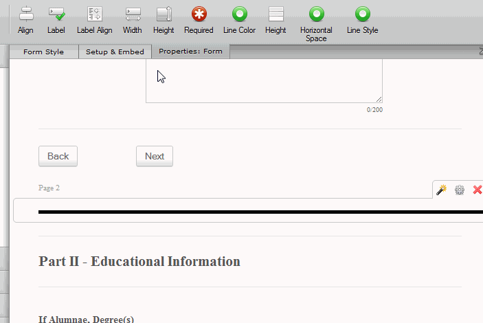 How do I make the form separator widget and a header box the same width ...