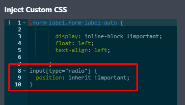 Horizontal radio buttons not spacing properly