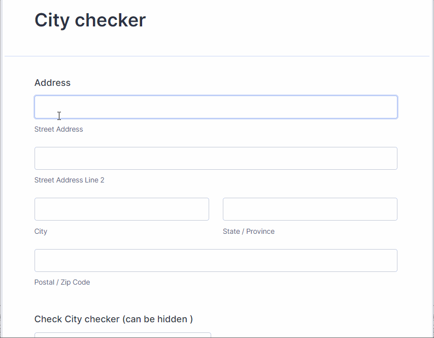 Validation rule on City field in Address