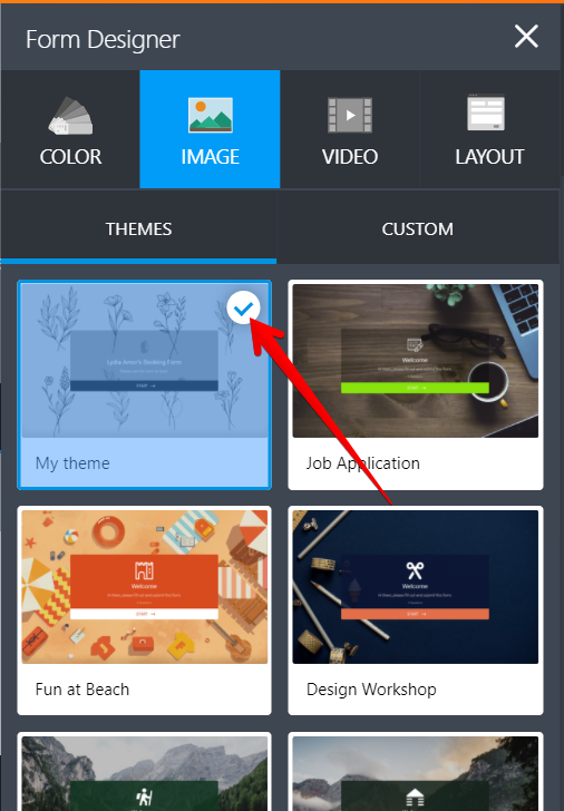 Custom theme not showing