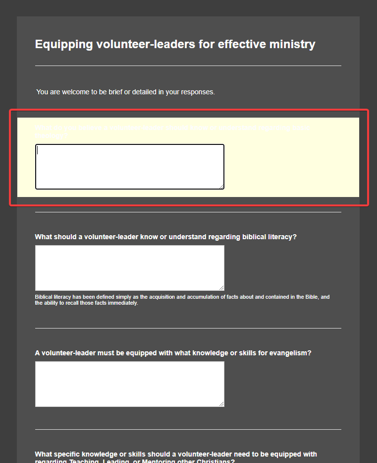 How to remove highlight box on question?
