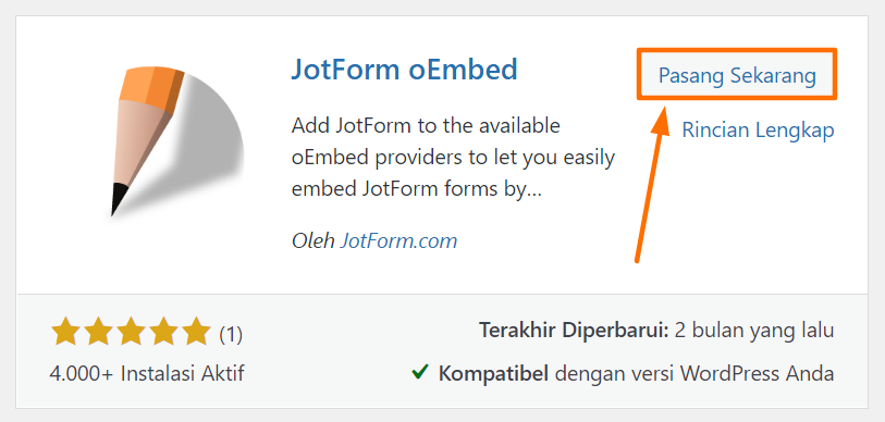 Bagaimana Cara Menyematkan Jotform di Wordpress menggunakan Plugin Wordpress?