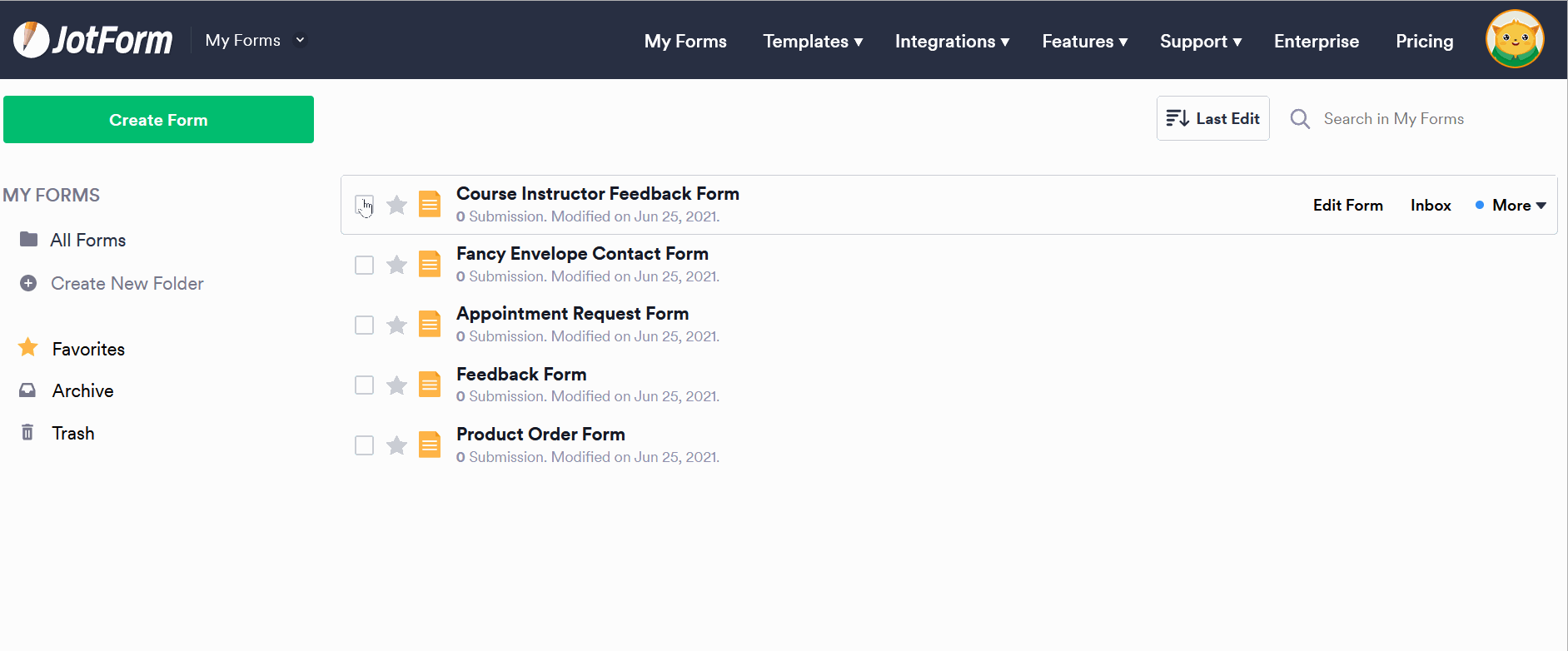How to Archive a Form?