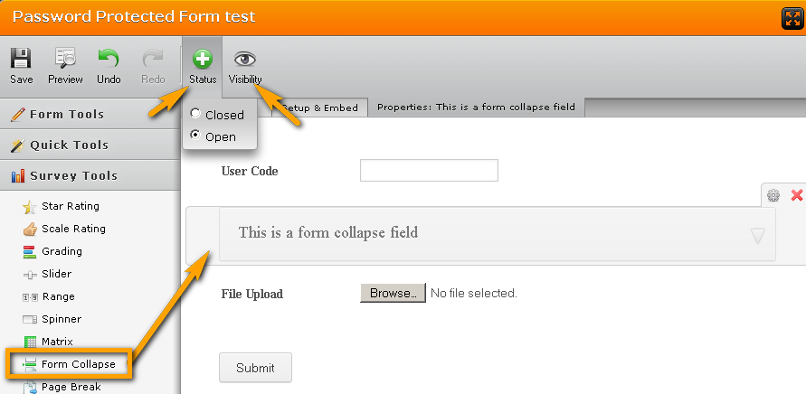 how to password protect form
