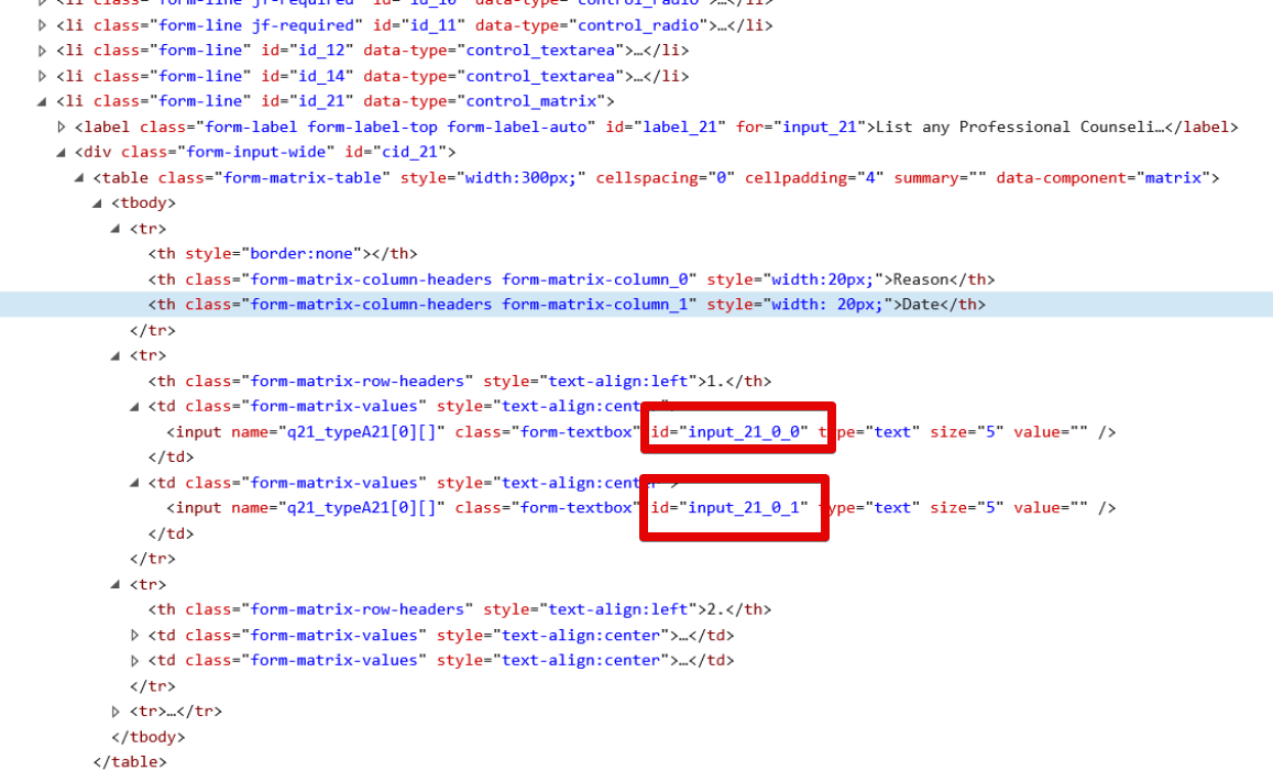 Form How To Resize One Column In The Input Table 