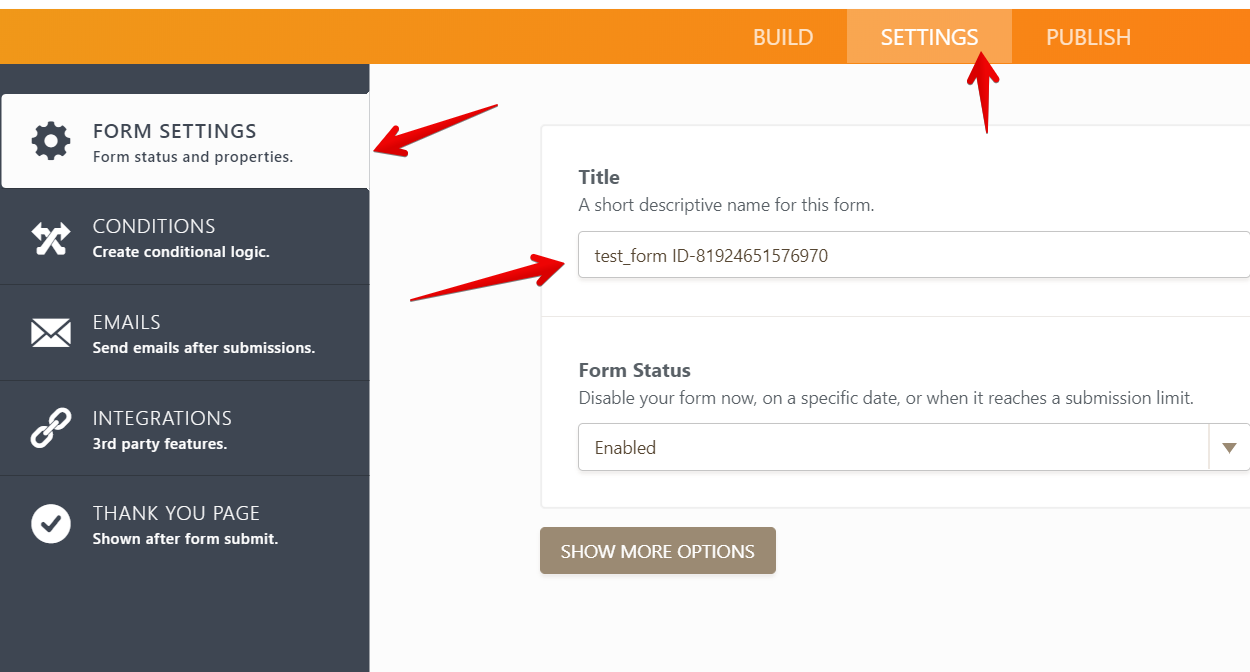 Show the Form ID number above the form name when viewed on the My Forms ...