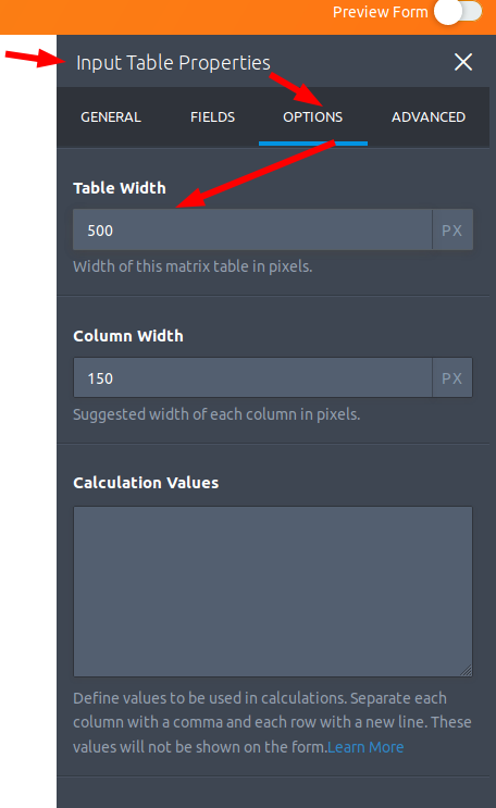 Change width of column in widget
