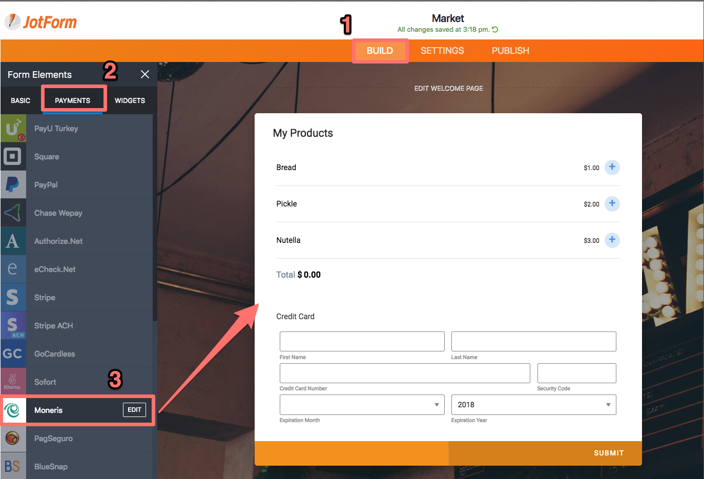 How to integrate Moneris with JotForm?