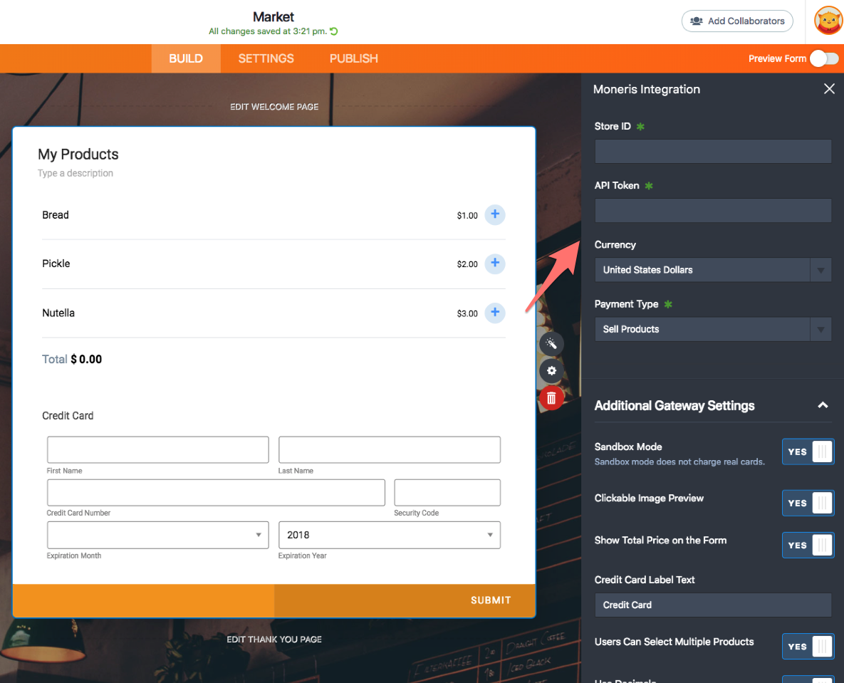 How to integrate Moneris with JotForm?