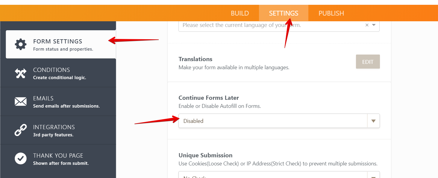 How to disable Fill form in the preview window?