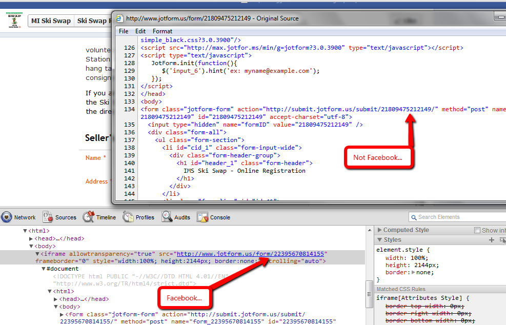Alignment of buttons for Facebook