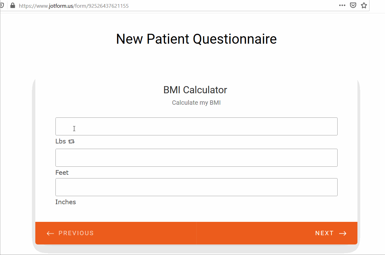 BMI Calcualtion widget does not automatically show the BMI calculation ...