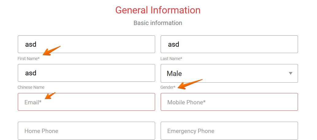 Card Form Multi Line Question Asterisk To Be Highlighted When The Field Is Required